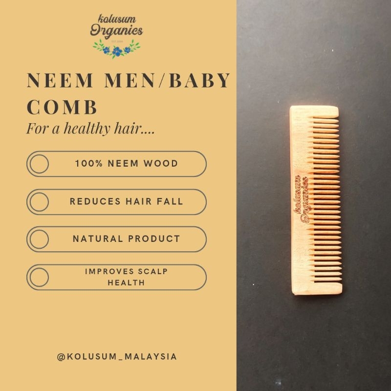 NEEM COMB FOR HAIR GROWTH (SMALL SIZE COMB FOR MEN AND BABIES) | Shopee ...
