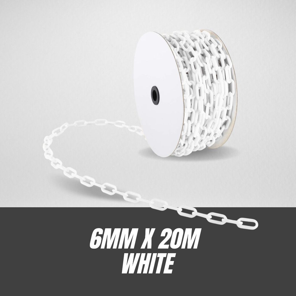 20meter ( 1 ROLL ) Plastic Chain 6mm Width for Safety Road Cone PVC ...