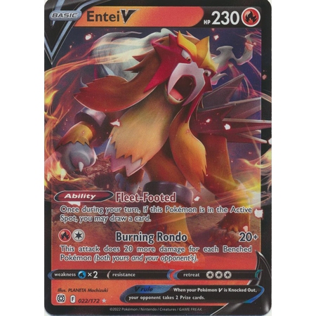 POKEMON TCG Entei V - 022/172 - Ultra Rare Sword & Shield: Brilliant ...