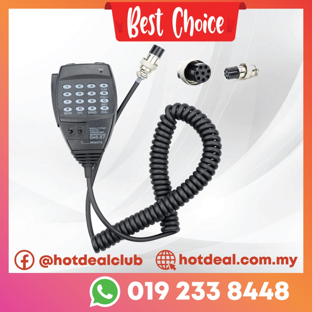 PTT palm mic Alinco EMS57 8pin DTMF Handheld Speaker | Shopee Malaysia