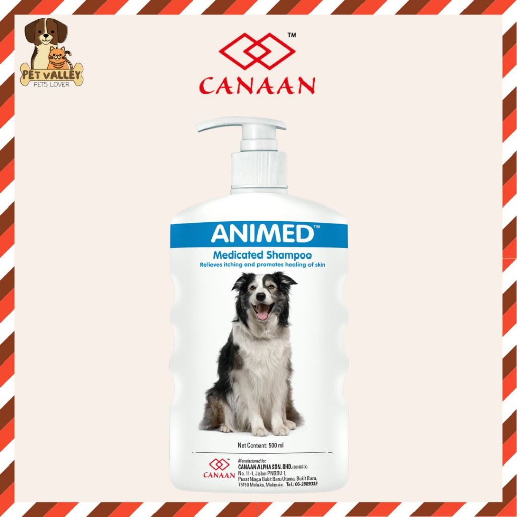 CANAAN ANIMED Medicated Skin Disease Anti Itch Shampoo for Dogs (500ml ...