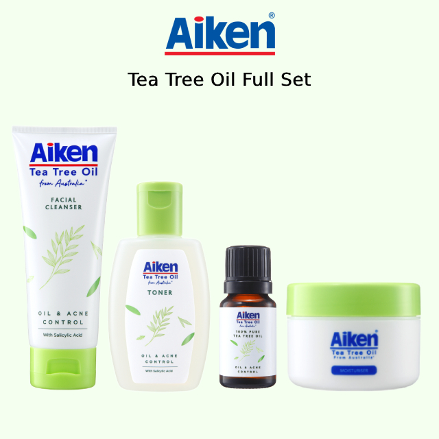 Aiken Tea Tree Oil Full Set | Soothes & Calms Acne-Prone skin | Kills ...