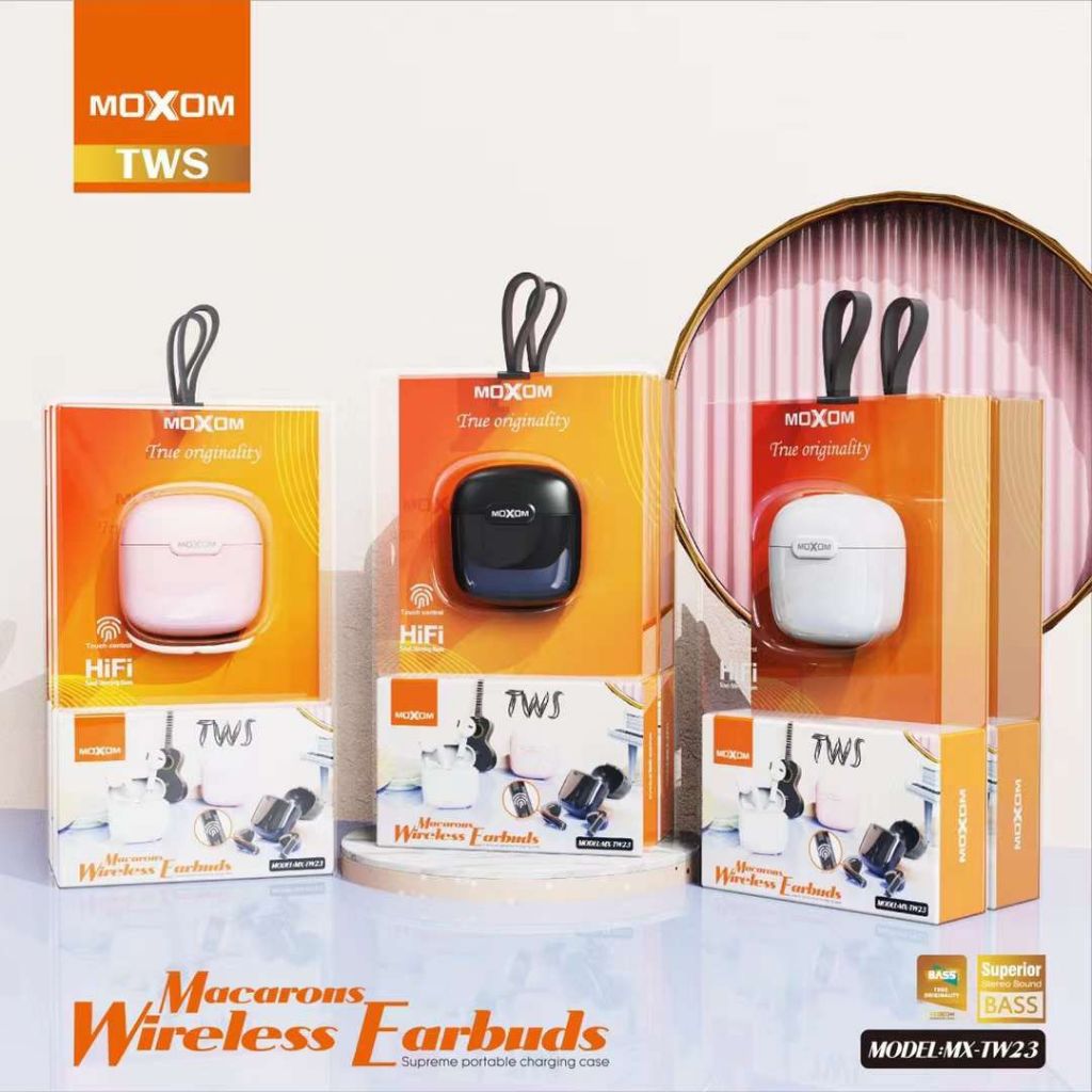 Moxom TW23 Tws Macarons Wireless Bluetooth Earbuds (PINK) | Shopee Malaysia