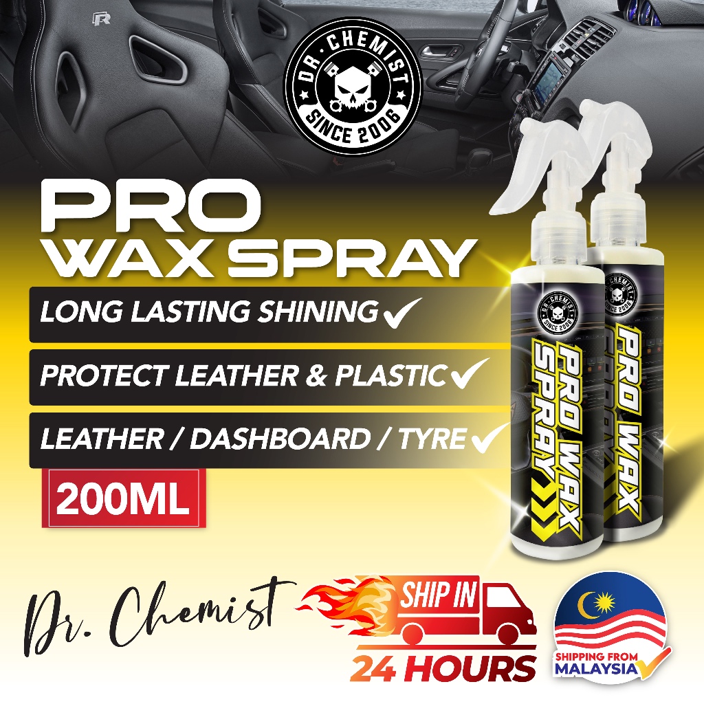 Pro Wax Spray 200ml For Leather, Dashboard & Tyre Wax Leather Wax ...