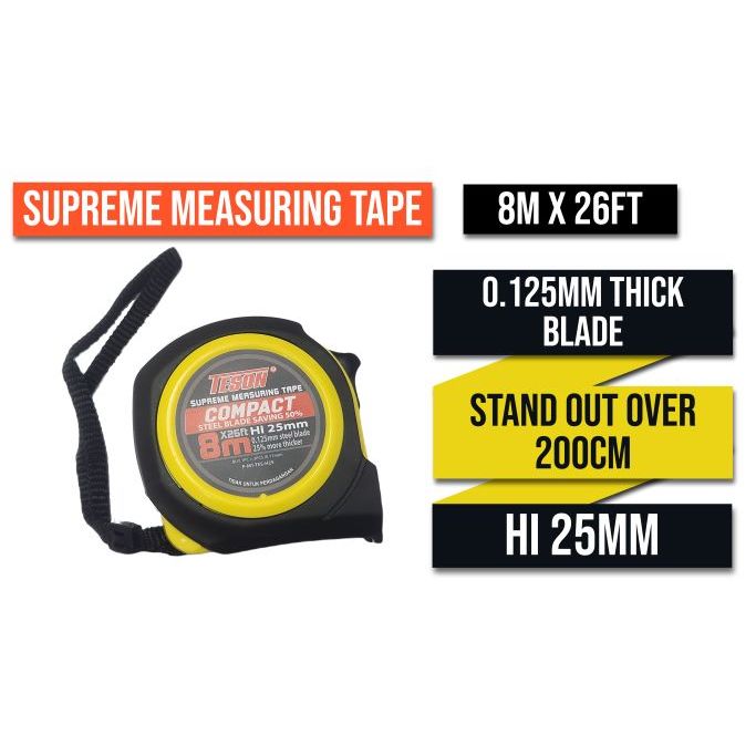 TESON SUPREME MEASURING TAPE (8M/26FT) | Shopee Malaysia