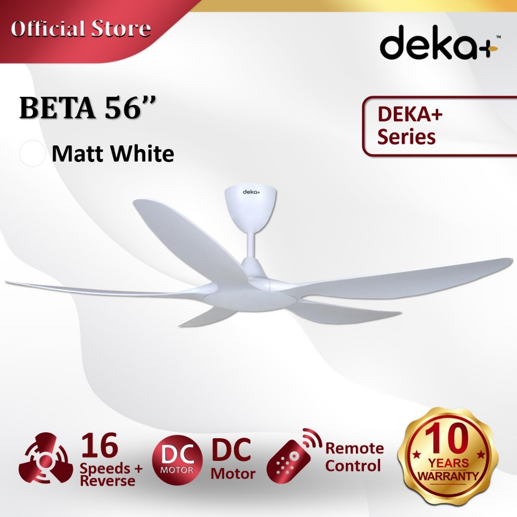 DEKA+ BETA 56'' 5 Blades 14 Speeds + TURBO with Remote Control DC ...