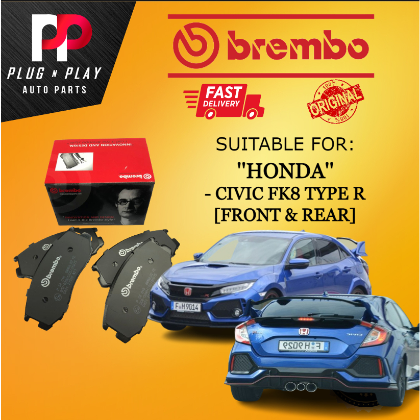 BREMBO HONDA CIVIC FK8 TYPE R FRONT ( DEPAN ) & REAR ( BELAKANG ) BRAKE ...