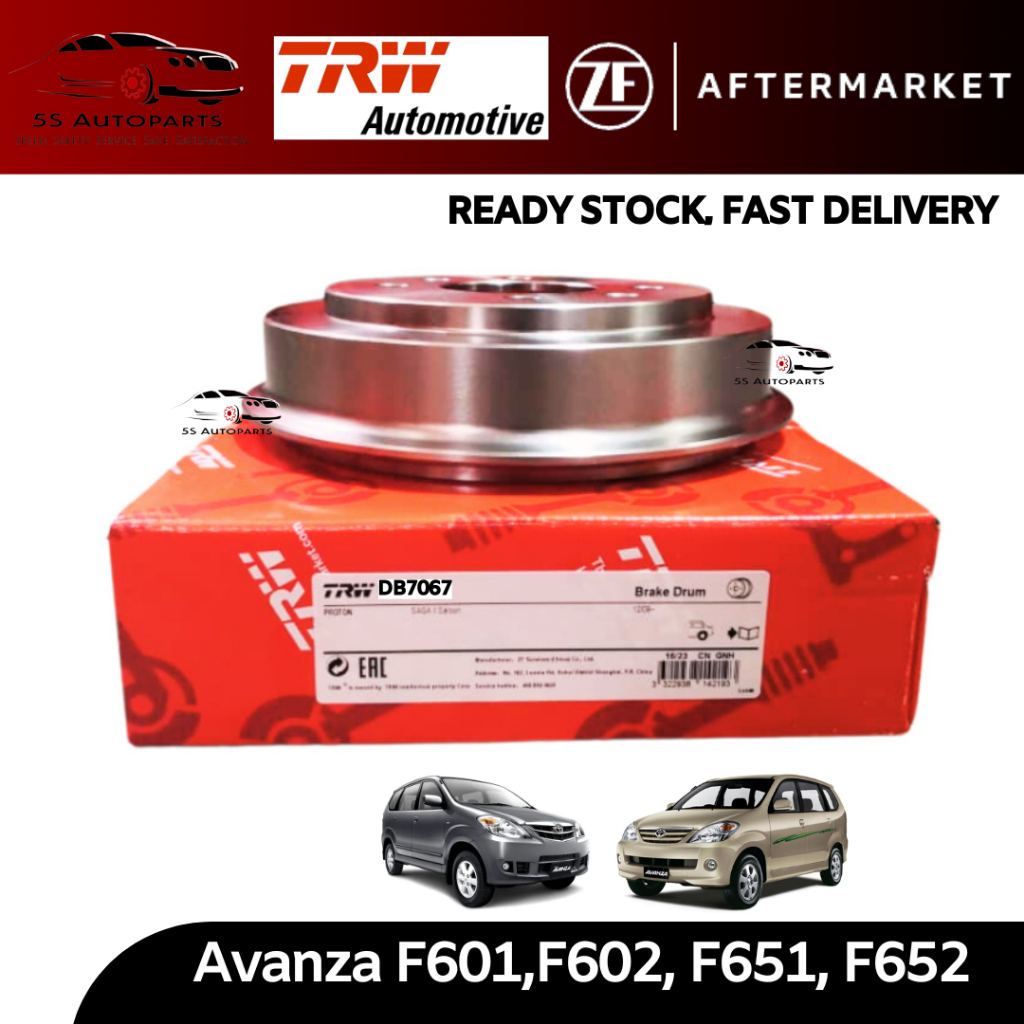 TRW Toyota Avanza F601 F602 F651 F652 1.3/1.5 Rear Brake Drum (1 piece ...