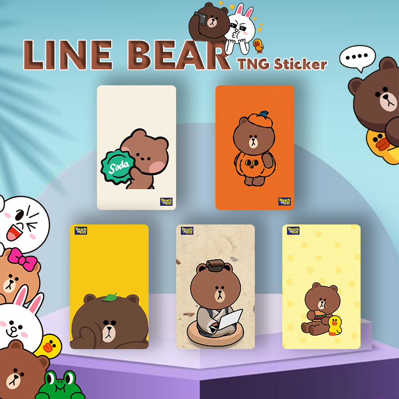 Line Bear TNG Sticker - Tng Touch N Go Sticker/Bank Card Sticker Cover ...