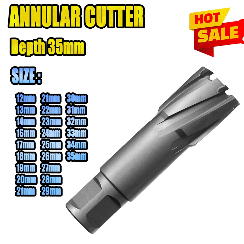 TCT Annular cutter / Tungsten Carbide Tipped Magnetic Core Drill Depth ...