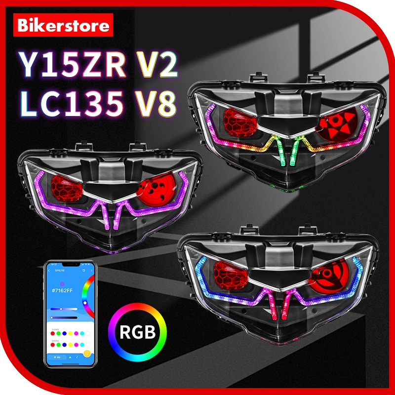 Y15ZR V2 LC135 V8 New Head Light Lampu Depan Eagle Eyes Lampu Headlight Y15 135LC FI V8 RGB LED ...