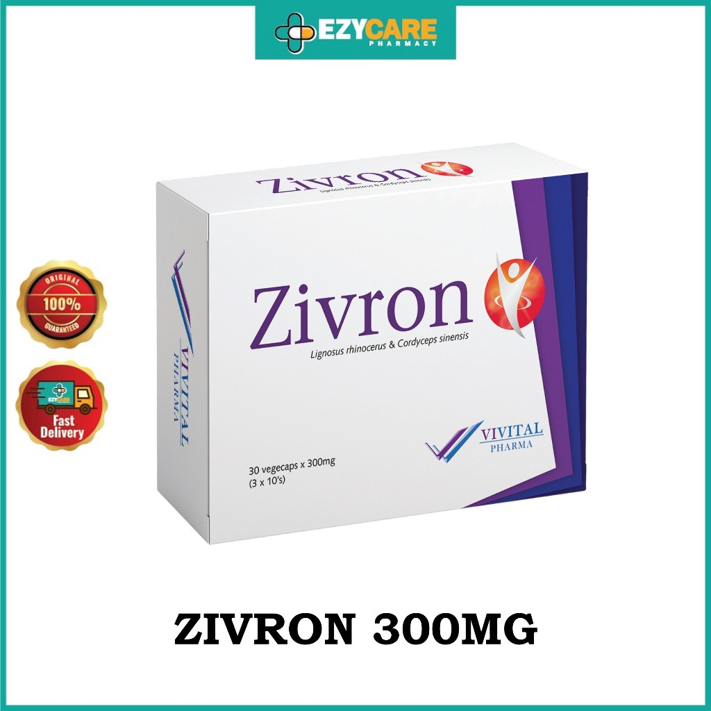 ZIVRON 300MG (Vegecaps 10's / 60's) Tiger Milk Mushroom and Caterpillar ...