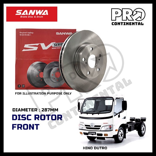 SANWA JAPAN HINO DUTRO NEW LORRY TRUCK FRONT DISC ROTOR [1 SET (LH+RH ...