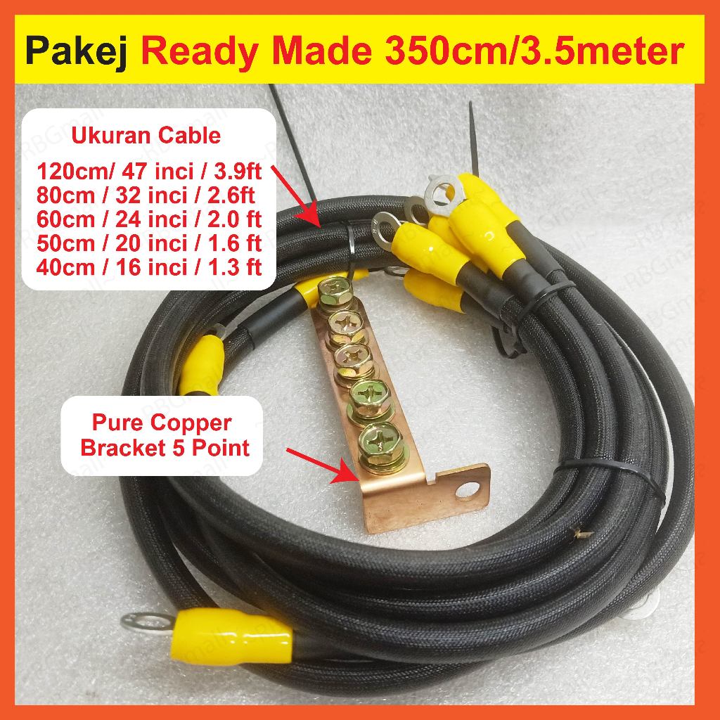 Car Grounding Cable 5 Point Pure Copper OFC - Kabel Grounding Kereta ...
