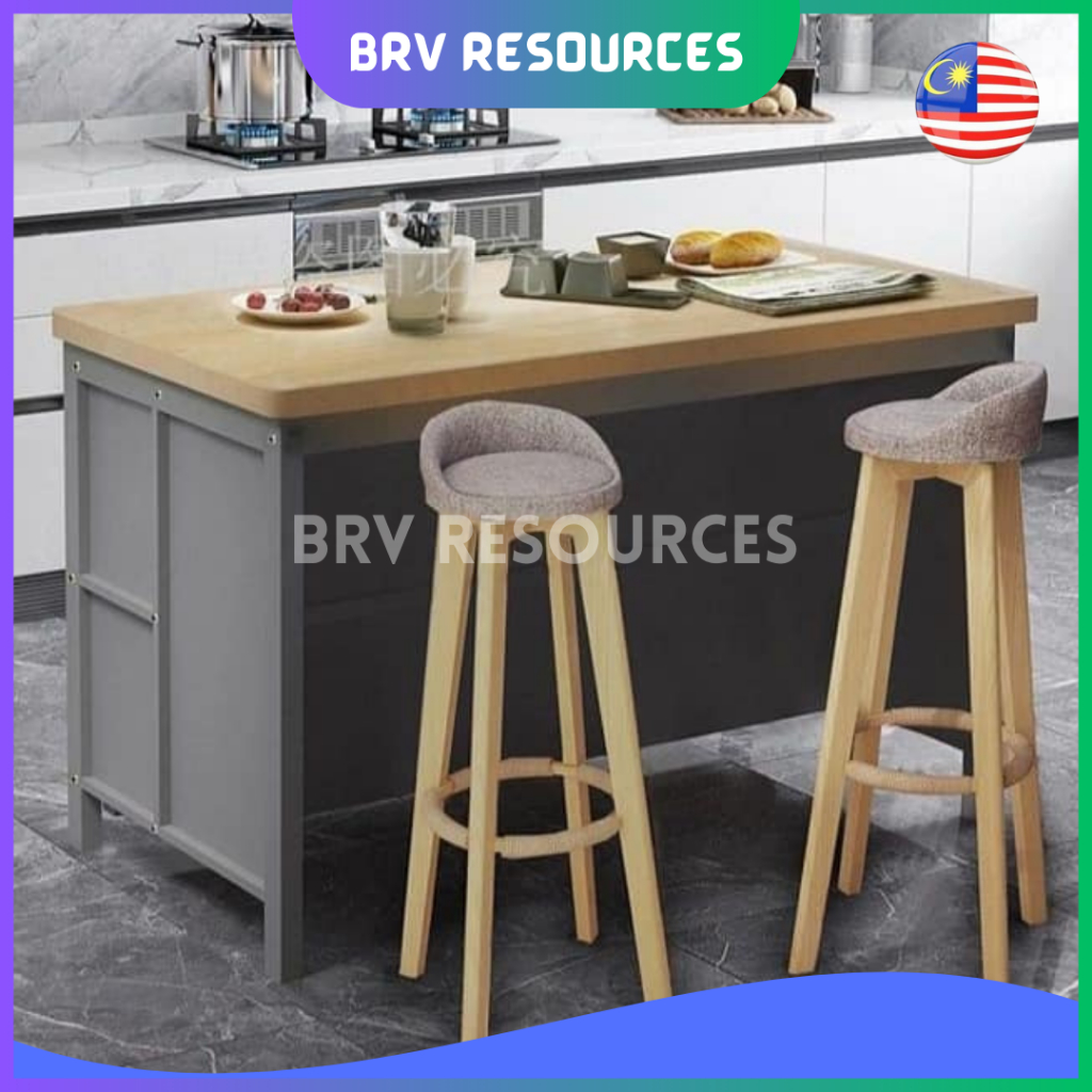 Solid Wood Bar Table Cooking Counter Island Kitchen Table Sideboard ...
