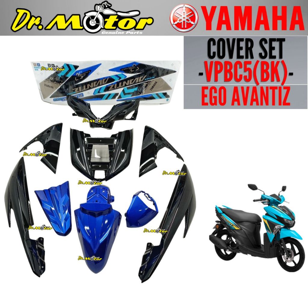 YAMAHA EGO AVANTIZ AVANTIS Cover Set Coverset Body Caver Complete Black ...