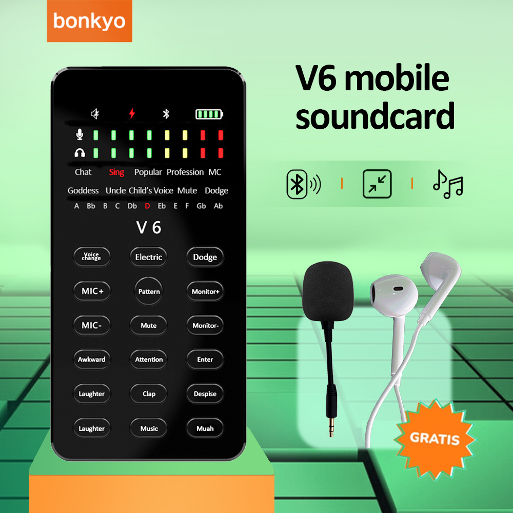 [Local Stock] New V6 live sound card suitable for mobile phones ...