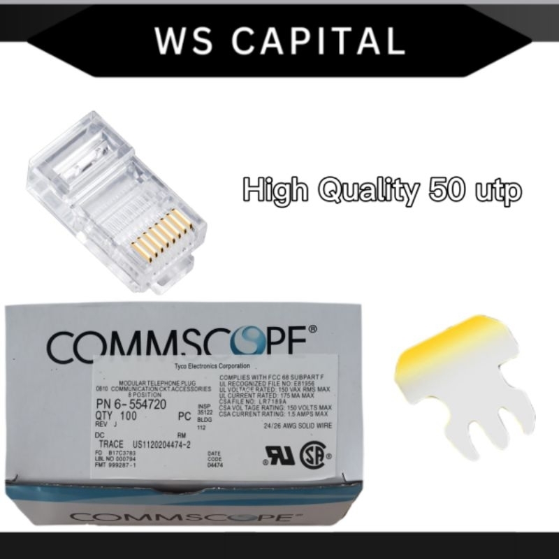 Commscope AMP RJ45 (UTP) Cat6 Modular Plug (100pcs/pack) 8p8c Original ...