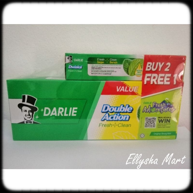 Darlie Double Action Fresh + Clean Value Pack (225g x 2 + 75g) | Shopee ...