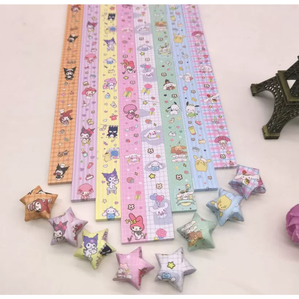 🔥TREND🔥129PCS🔥25.5cm x 1cm Cute Sweet DIY Origami Lucky Star Paper ...