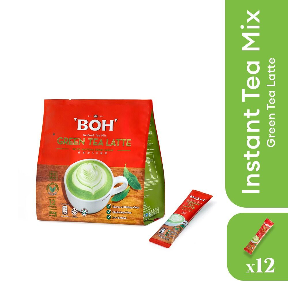 BOH Green Tea Latte Instant Tea Mix 27g x 12 Sachets | Shopee Malaysia
