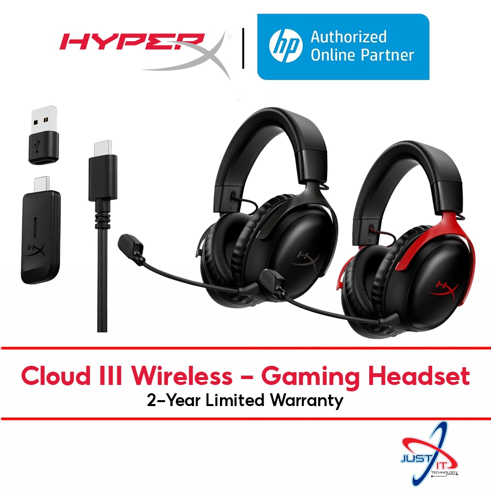HYPERX CLOUD III WIRELESS GAMING HEADSET - BLACK / RED | Shopee Malaysia
