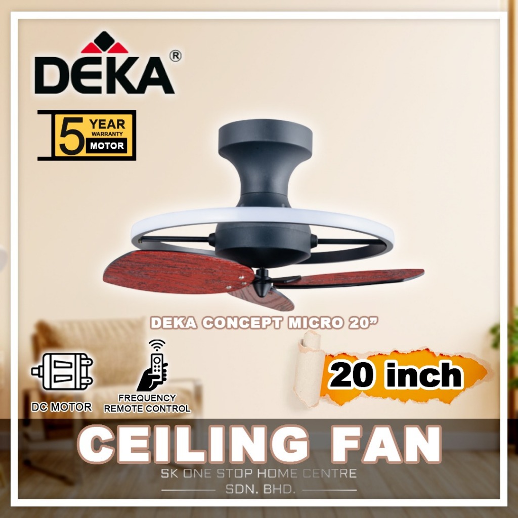 Deka Concept Micro 20" Decorative DC Motor with 7 Speed Remote Control ...