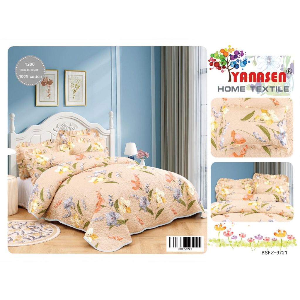 Premium Cadar Patchwork Set (6IN1) Tilam Katil Queen/King Size ...