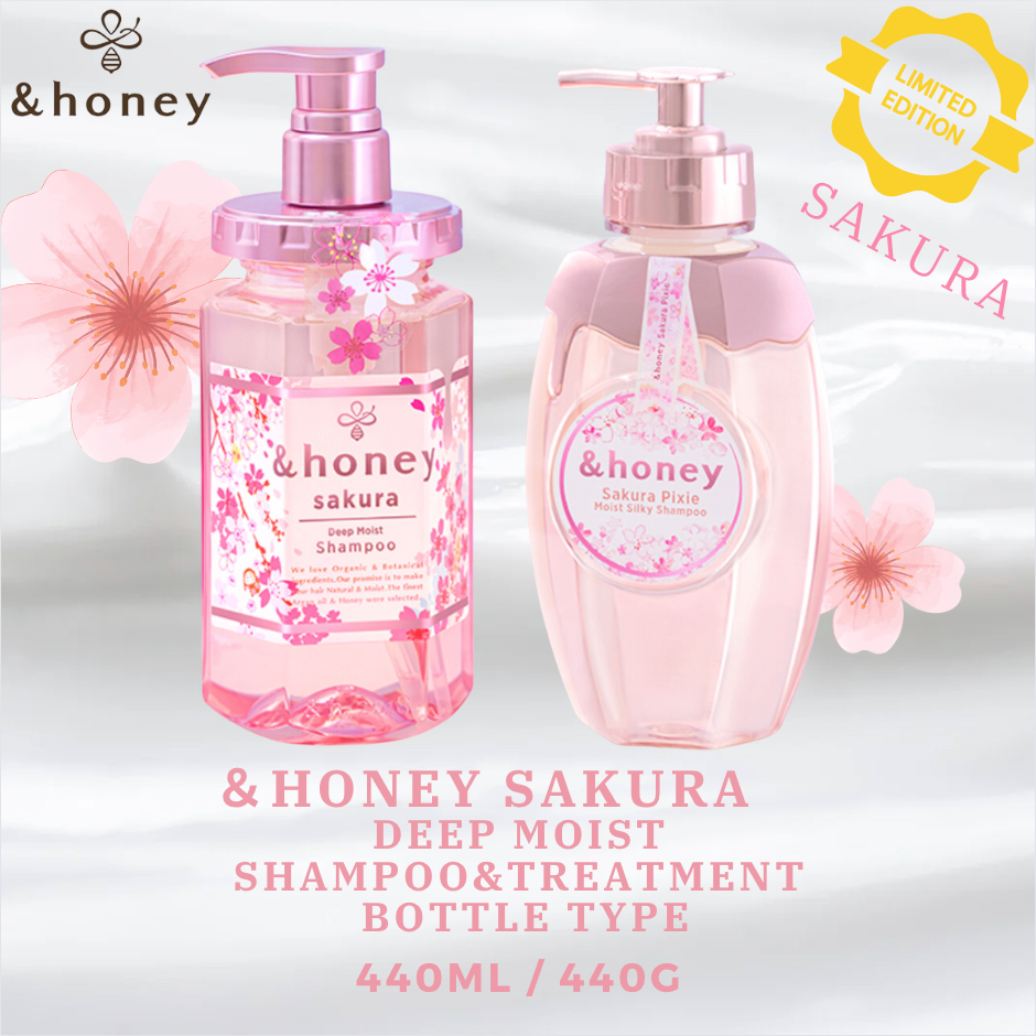 honey] 【★Limited】【Bottle】SAKURA Deep Moist Shampoo 440ml Treatment 440g [Direct from Japan ...