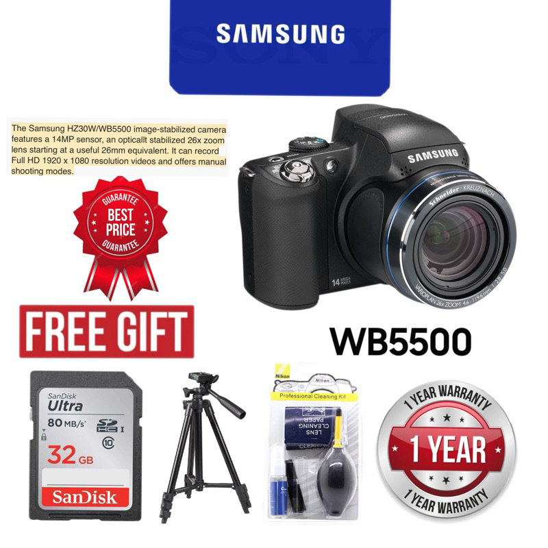 SAMSUNG WB5500 DSLR BRIDGES CAMERA SUPER 26x ZOOM ORIGINAL (1 years ...
