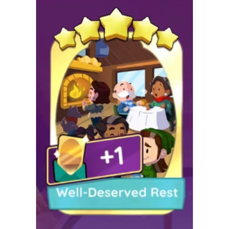 well deserved rest 5⭐️ gold card (monopoly sticker) | Shopee Malaysia