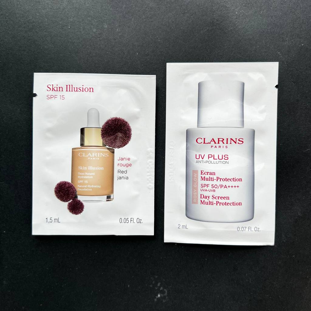 Clarins Paris Skin Illusion and UV Plus Anti-Pollution Rosy Glow trial ...