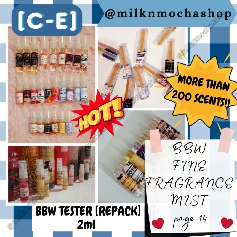TRIAL SIZE 2ML DECANT FINE FRAGRANCE MIST TESTER REPACK [page 14 (C D E ...