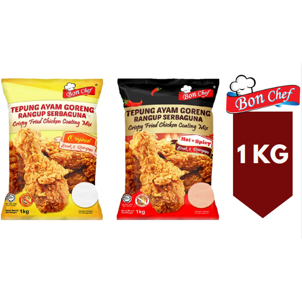 BON CHEF (1KG) Tepung Ayam Goreng Segera (Fried Chicken Instant Flour ...