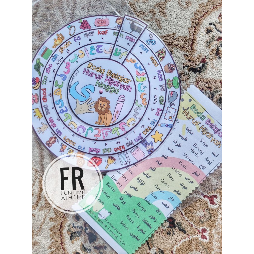 [HARDCOPY] LAMINATED Hijaiyah Alphabet Learning Wheel, Roda Belajar ...