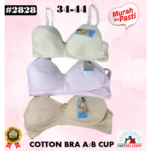 Baju Dalam Cotton Cup Kecil Penuh Full Cup 34-44 Bra Murah 2 Cangkuk A ...