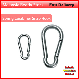 Stainless Steel 304 Spring Carabiner Snap Hook Keychain Quick Link Lock ...