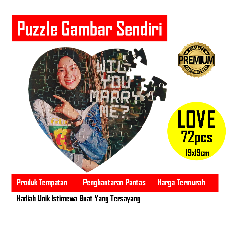 Giftbox Puzzle Gambar Sendiri Custom | Love 72 pcs (19 x 19 cm ...