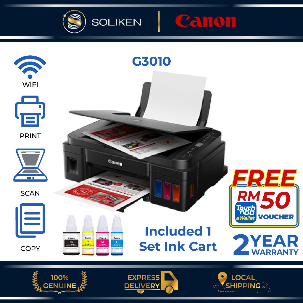 Canon Pixma G3010 Refillable Ink Tank Wireless All-In-One Printer Canon ...