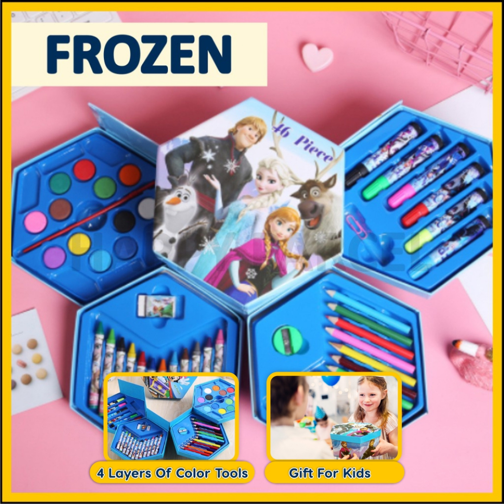 46in1 Drawing Colouring Kids Stationary Gift Set Colour Pencil Set ...