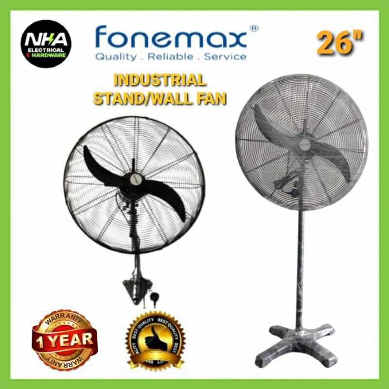 TECHSONIC / FONEMAX 26" Inches Heavy Duty Industrial Standing Fan ...