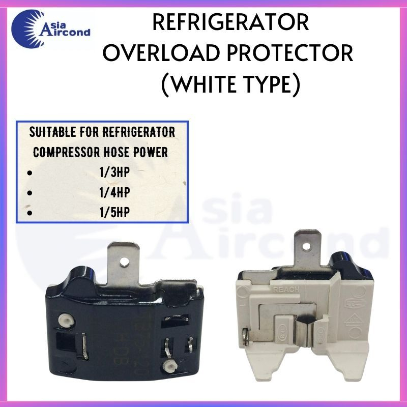 REFRIGERATOR OVERLOAD PROTECTOR 1/3HP , 1/4HP , 1/5HP ( WHITE TYPE ...