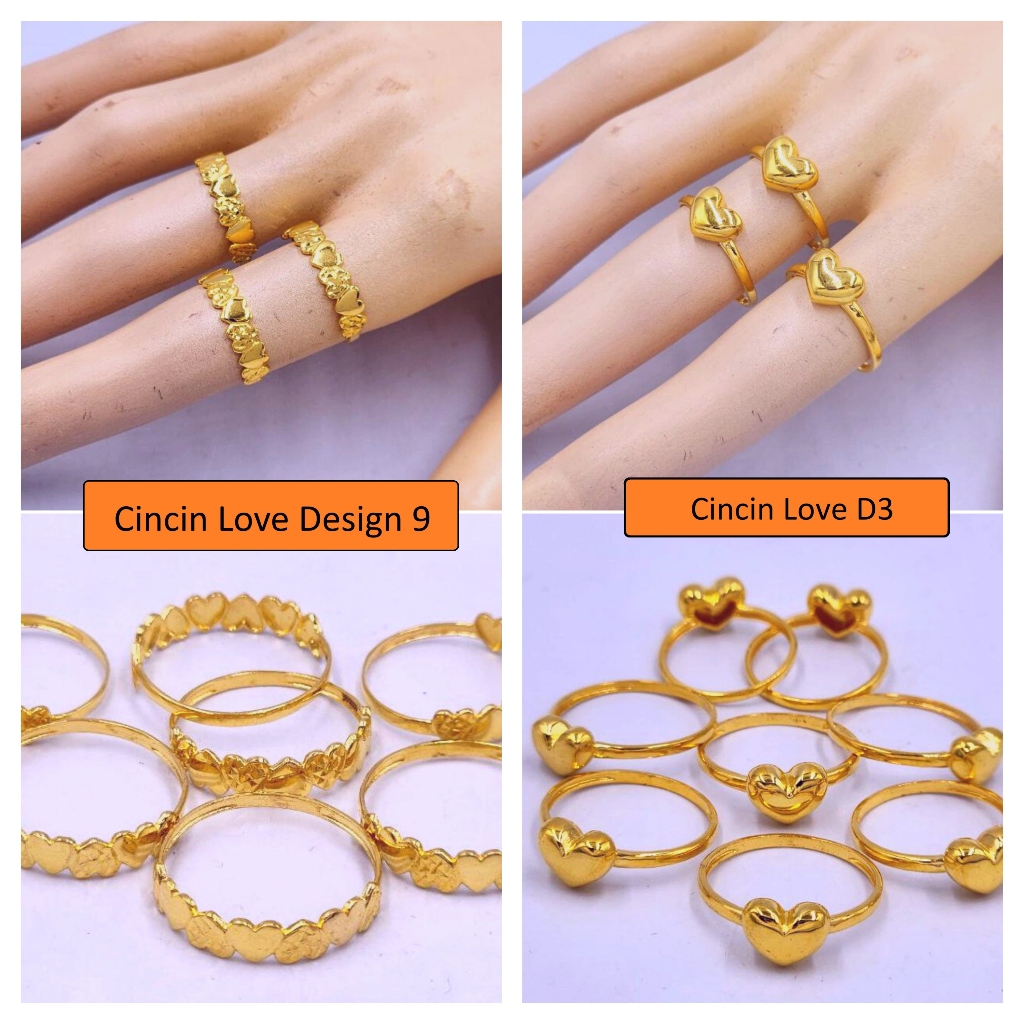 Cincin Love Emas 916 Original Emas 916 Bajet Padu Tahan Lasak Emas 916 ...