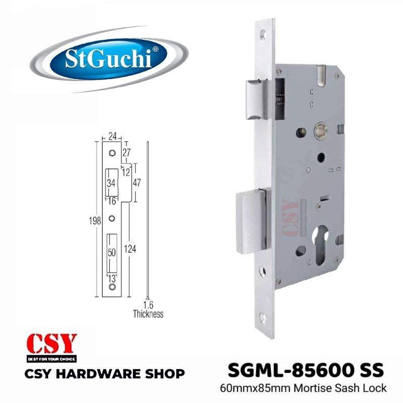 St Guchi SGML-856000 SS Mortise Sash Lock | Shopee Malaysia
