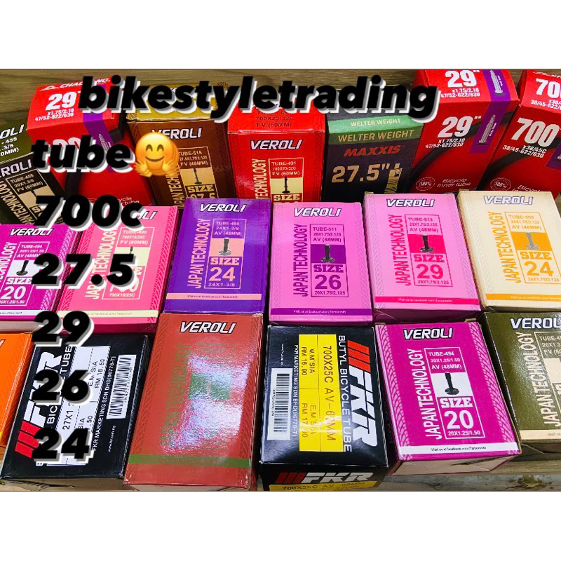 VEROLI/ CABALLO/ FKR/ EVO PRO BICYCLE TUBE 20''/24''/26''/700'' TIUB ...