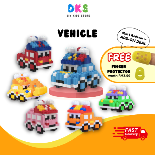 【VEHICLE】Mini Building Block Police Bomba Ambulance Lorry Cute Cartoon ...