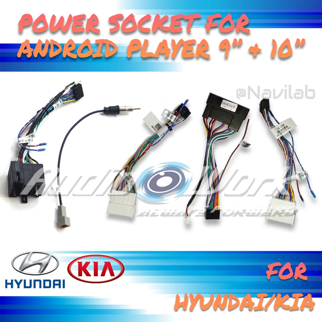Car Android Player 9 Inch 10 Inch Power Cable Socket for Hyundai / Kia ...