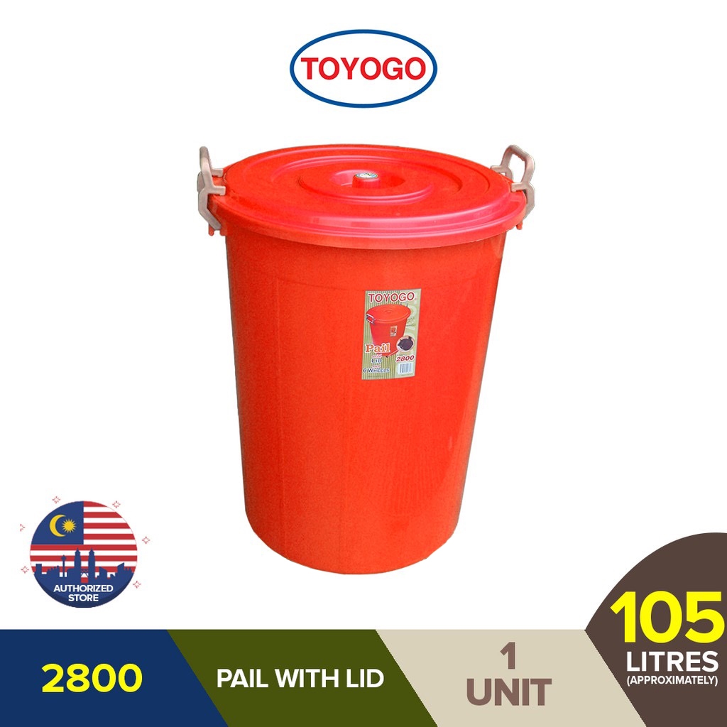 Toyogo Water Pail With Lid Large Bucket Storage Cover 2800 (106L ...