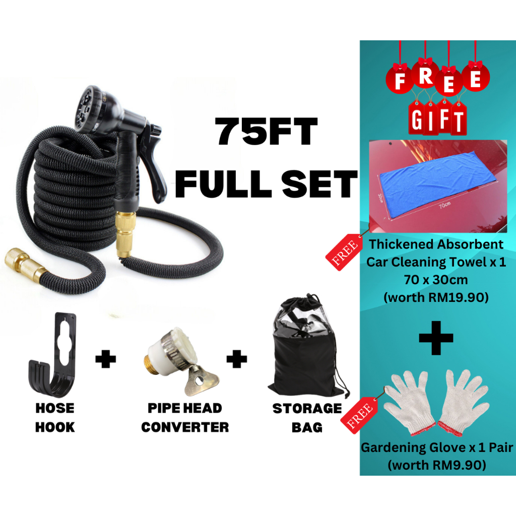 Expandable Magic Water Hose Pipe Getah Paip Cuci Kereta Car Wash Garden ...