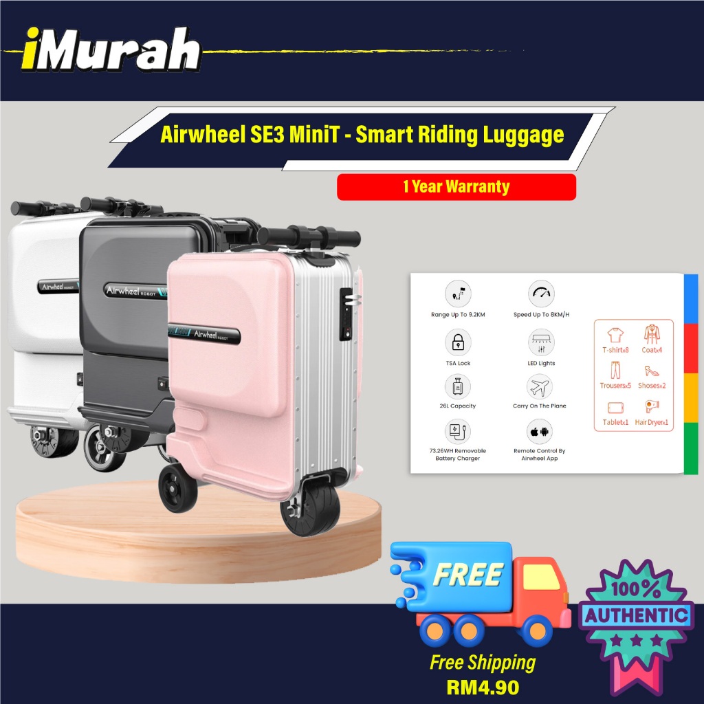 Airwheel SE3 MiniT Smart Riding Electric Motor Suitcase(20 Inches ...
